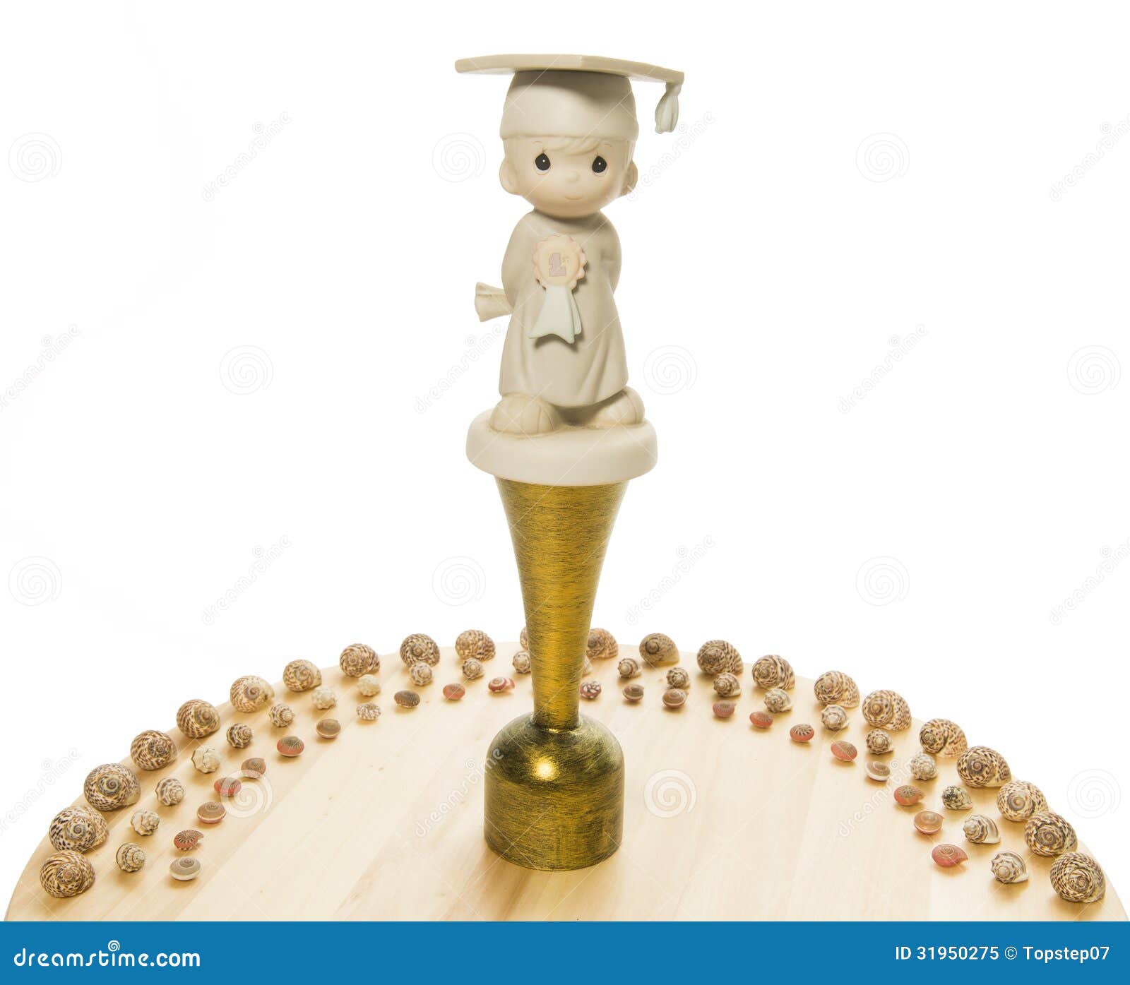 Congratulations Trophy with Sea Shell Half Circle Stock Image - Image ...