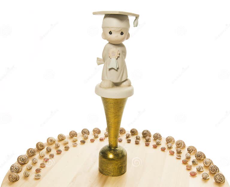Congratulations Trophy with Sea Shell Half Circle Stock Image - Image ...