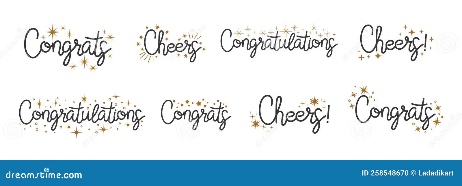 Congratulations Typography Lettering Script. Congratulation Business ...
