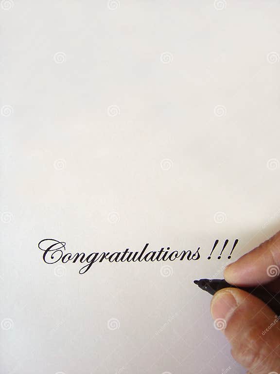 Congratulations written stock photo. Image of greet, handwriting - 8828372