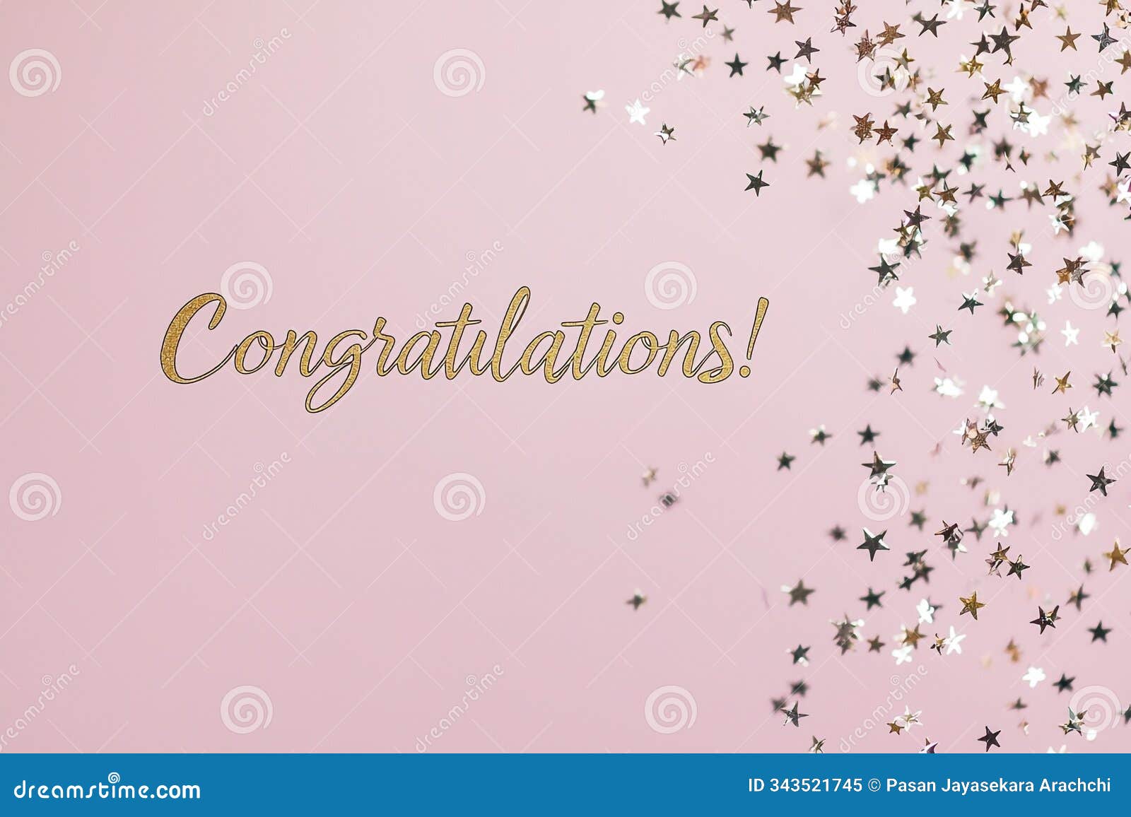 Congratulations Written In Gold Calligraphy On A Blush Pink Background ...