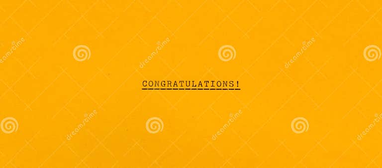 Congratulations! on Yellow Paper Stock Illustration - Illustration of ...