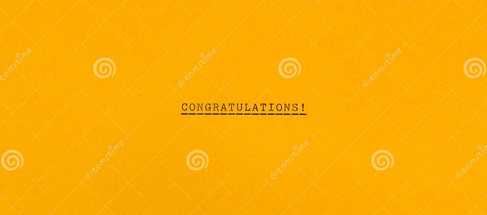 Congratulations! on Yellow Paper Stock Illustration - Illustration of ...