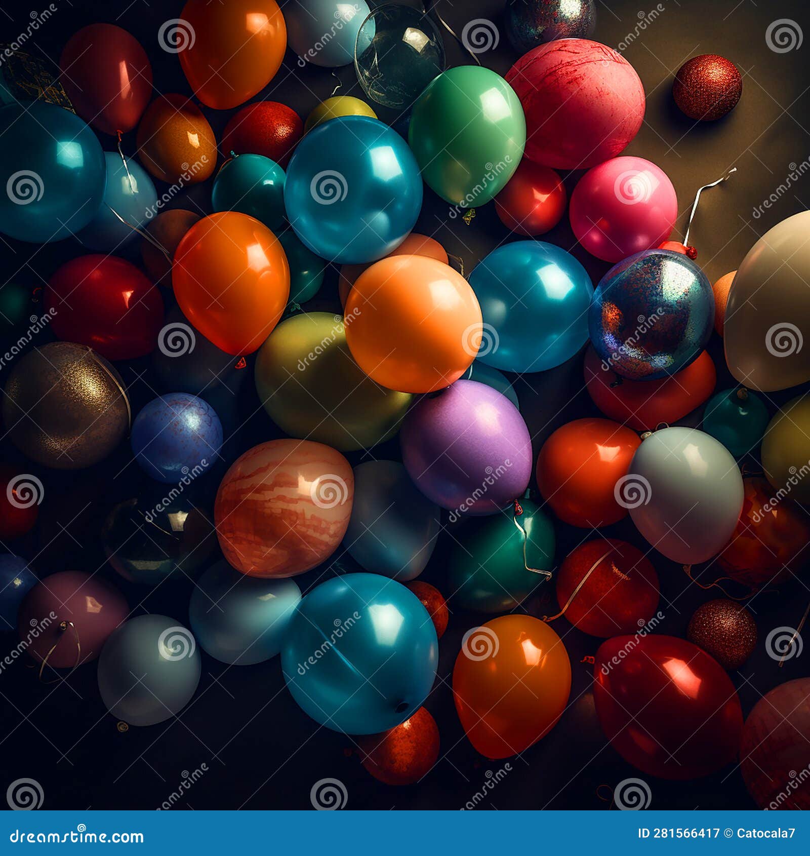 Congratulatory Background of Bright Multi-colored Balloons, Holiday ...