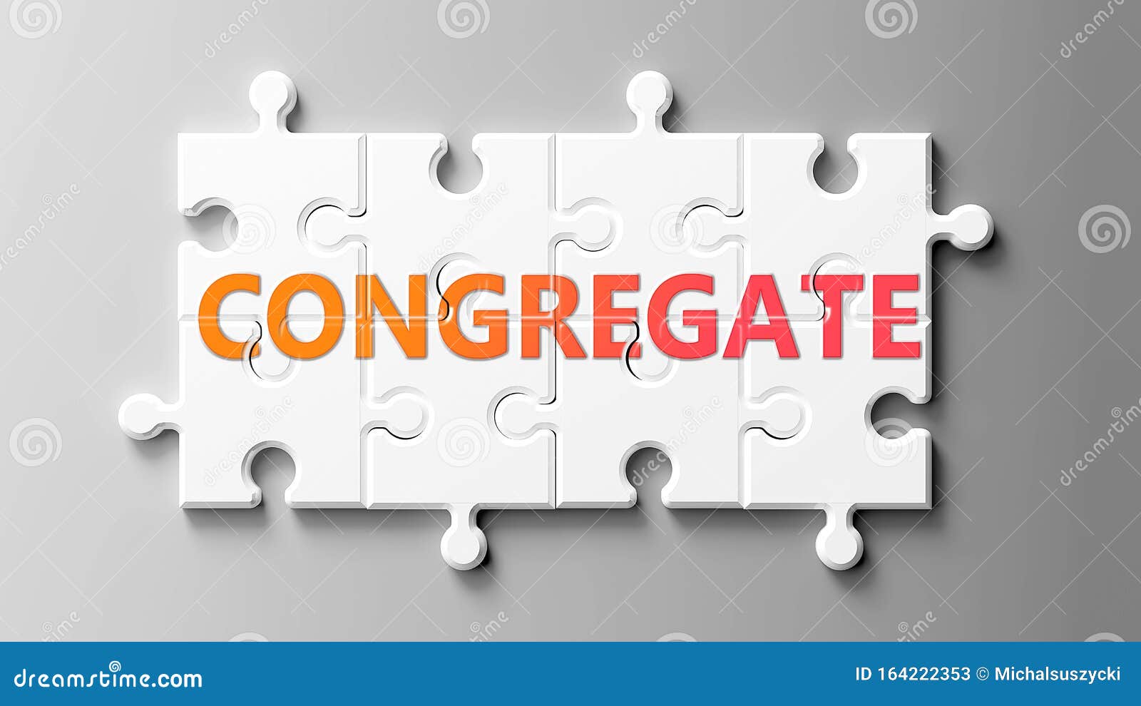 Congregate Complex Like a Puzzle - Pictured As Word Congregate on a ...