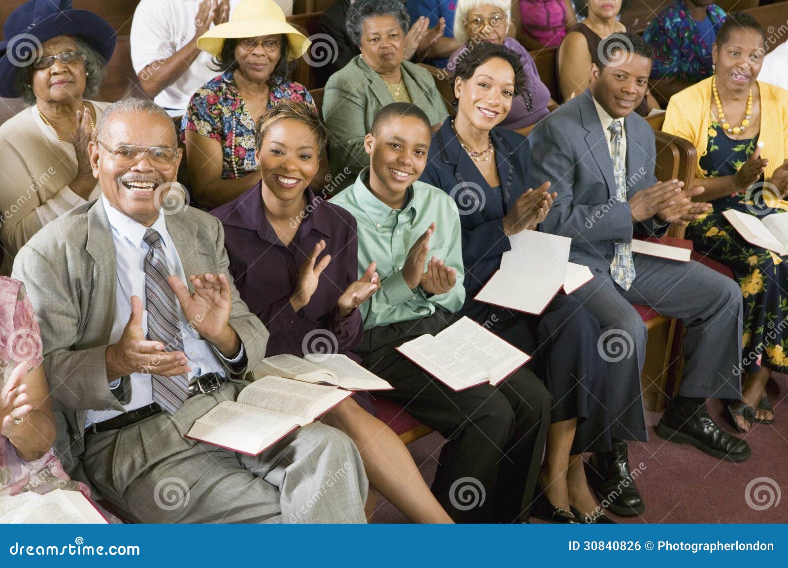 Congregation Clapping at Church Stock Photo - Image of people, service ...