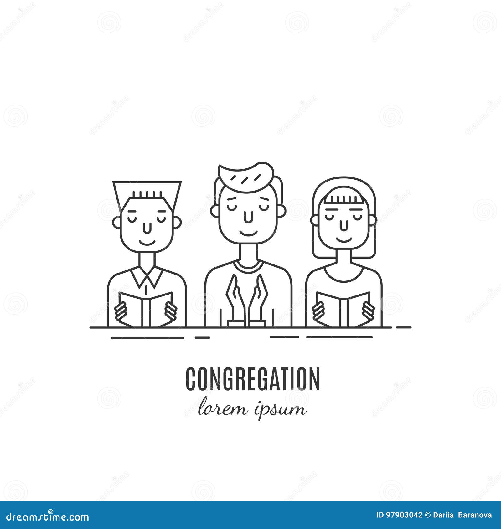 Congregation line icon stock vector. Illustration of line - 97903042