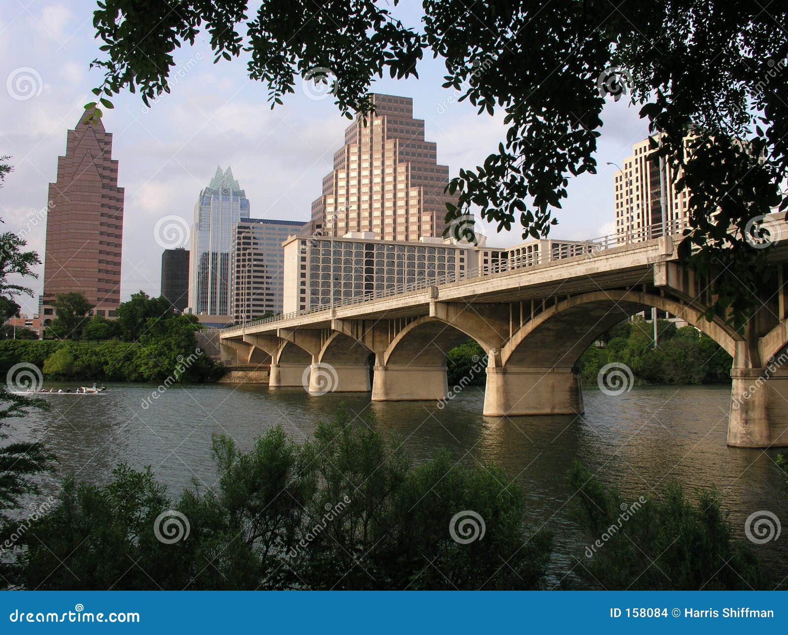 Congress Avenue Bridge stock photo. Image of skyscrapers - 158084