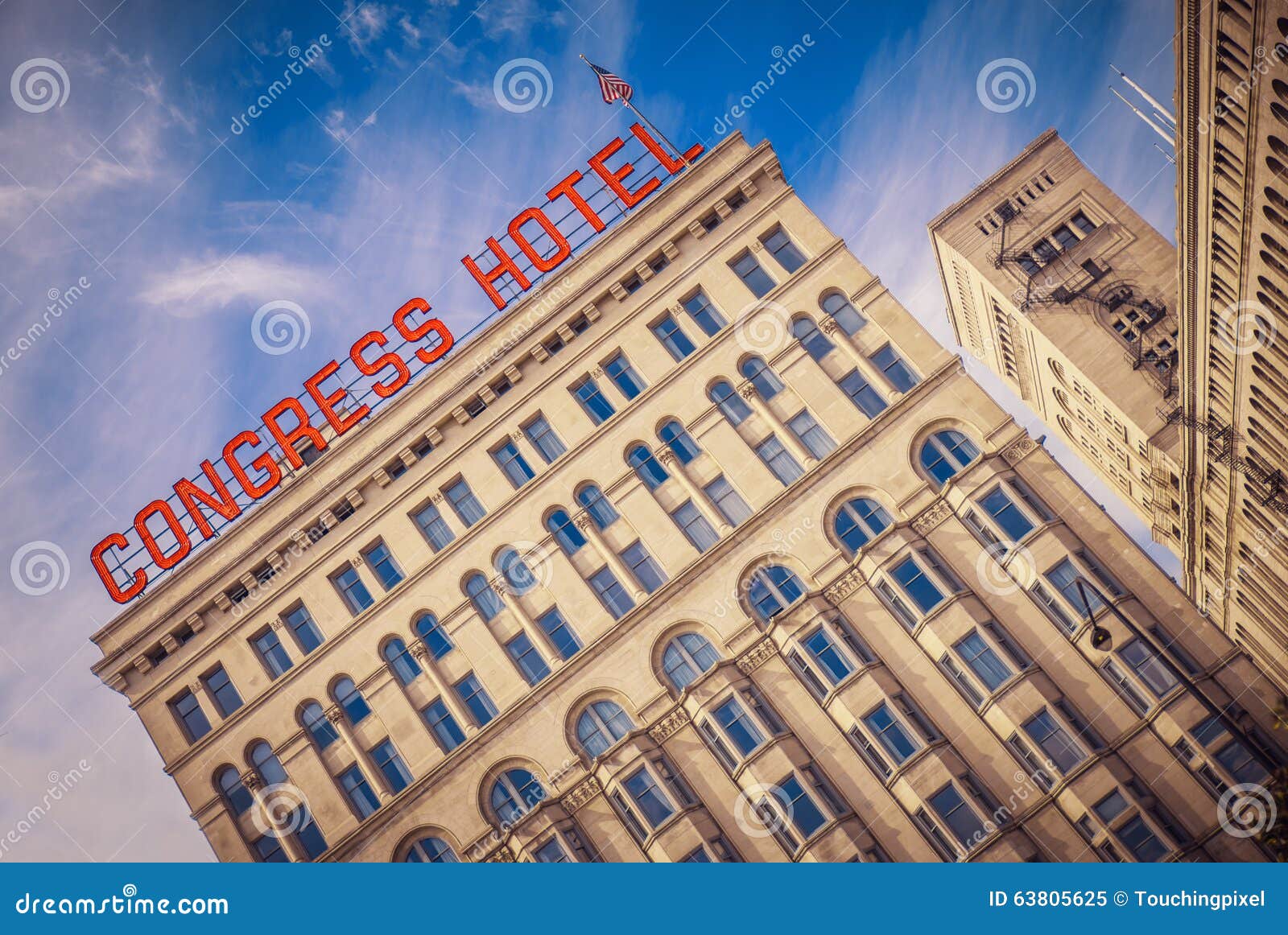 Congress Hotel editorial image. Image of cloudy, blue - 63805625