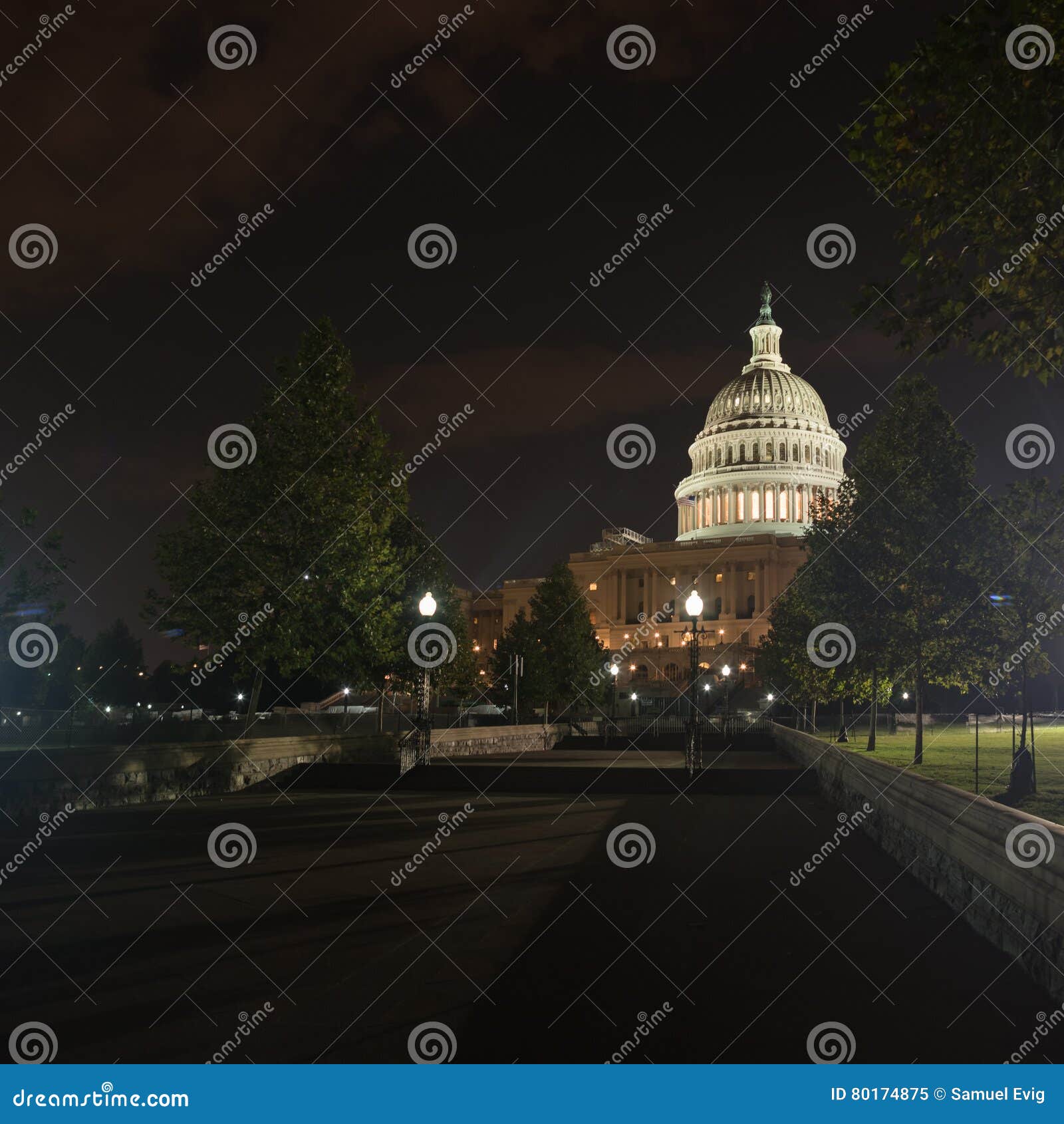 Congress at Night stock image. Image of history, columbia - 80174875
