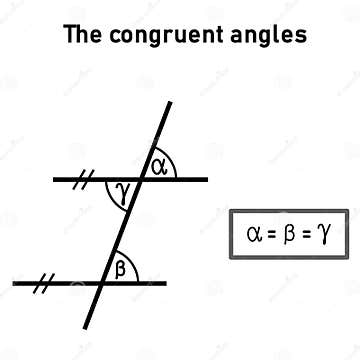 The Congruent Angles Using Two Parallel Lines Stock Illustration ...