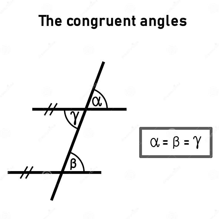 The Congruent Angles Using Two Parallel Lines Stock Illustration ...