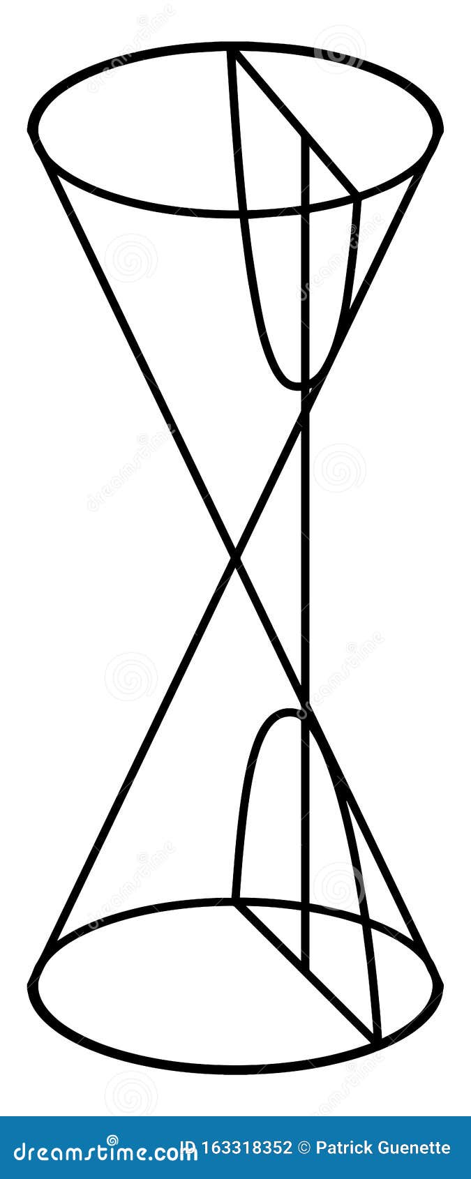 Conic Section Showing Parabola. Vintage Illustration Cartoon Vector ...