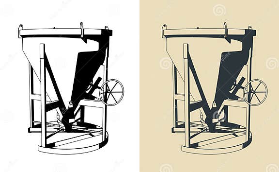 Conical concrete bucket stock vector. Illustration of architecture ...