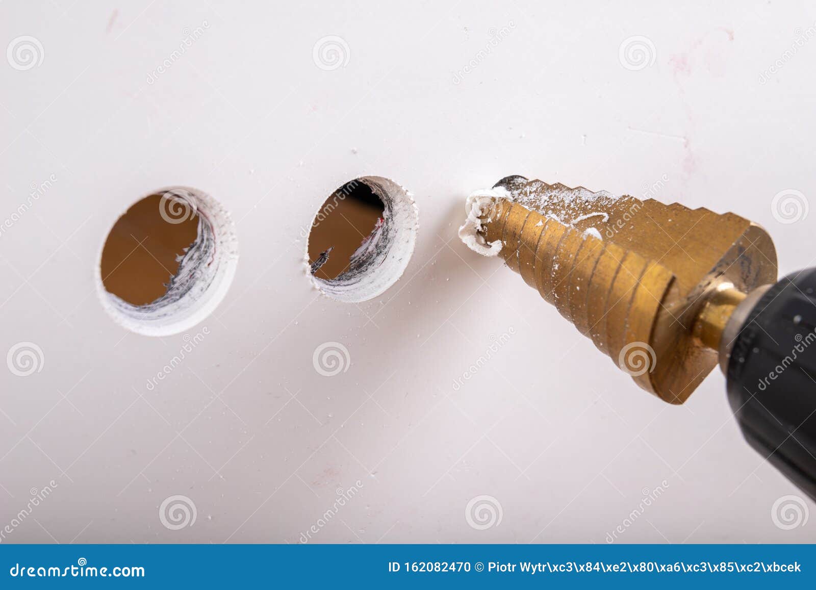 Conical Drill Used for Small Housework. Drilling in Plastic with Tool ...