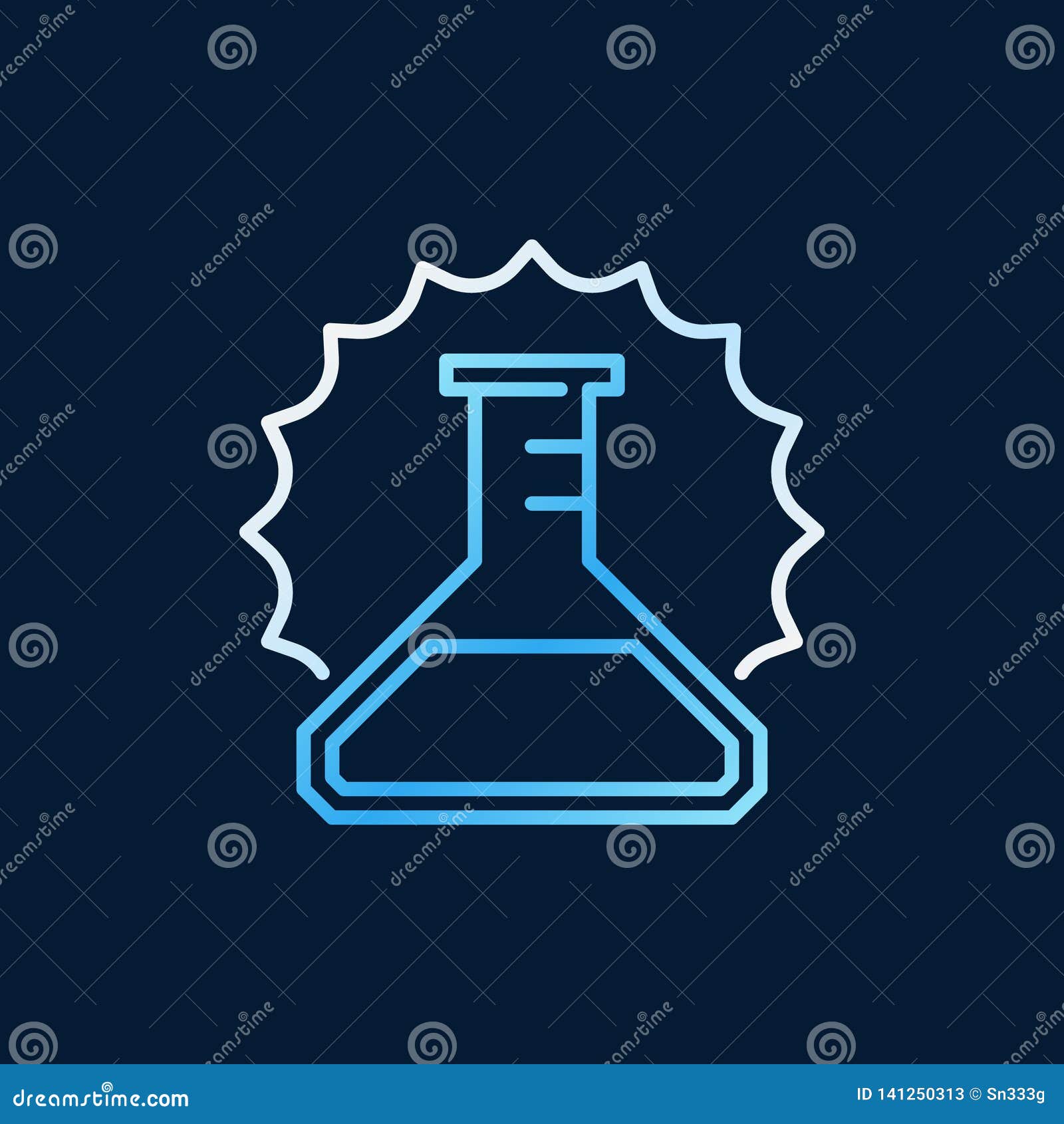 Conical Flask Outline Colored Vector Icon or Design Element Stock ...