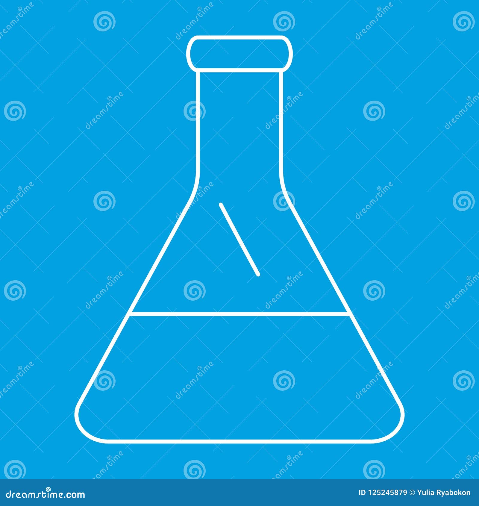 Conical Flask Thin Line Icon Stock Illustration - Illustration of ...