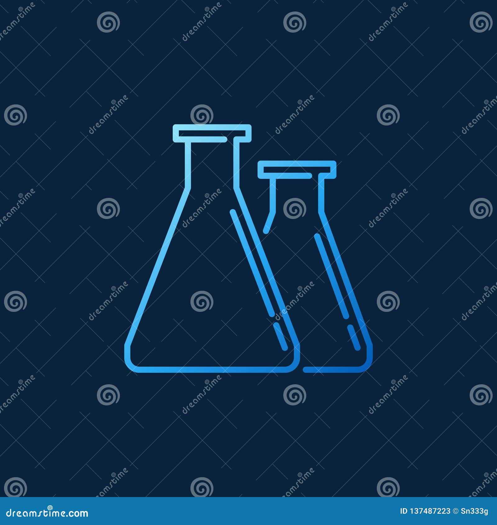 Conical Flasks Vector Outline Blue Creative Icon or Logo Element Stock ...