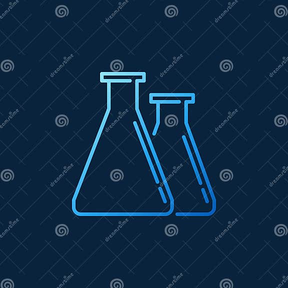 Conical Flasks Vector Outline Blue Creative Icon or Logo Element Stock ...