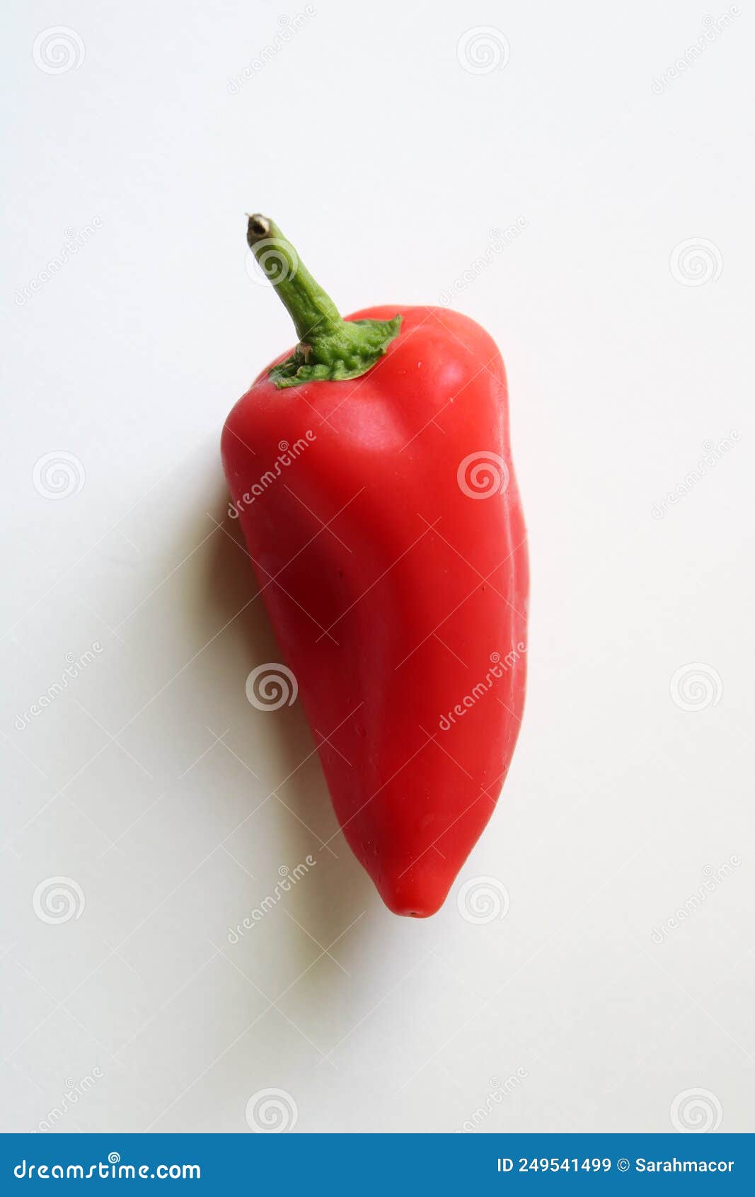A Conical Red Pepper on a White Background Stock Image - Image of spicy ...