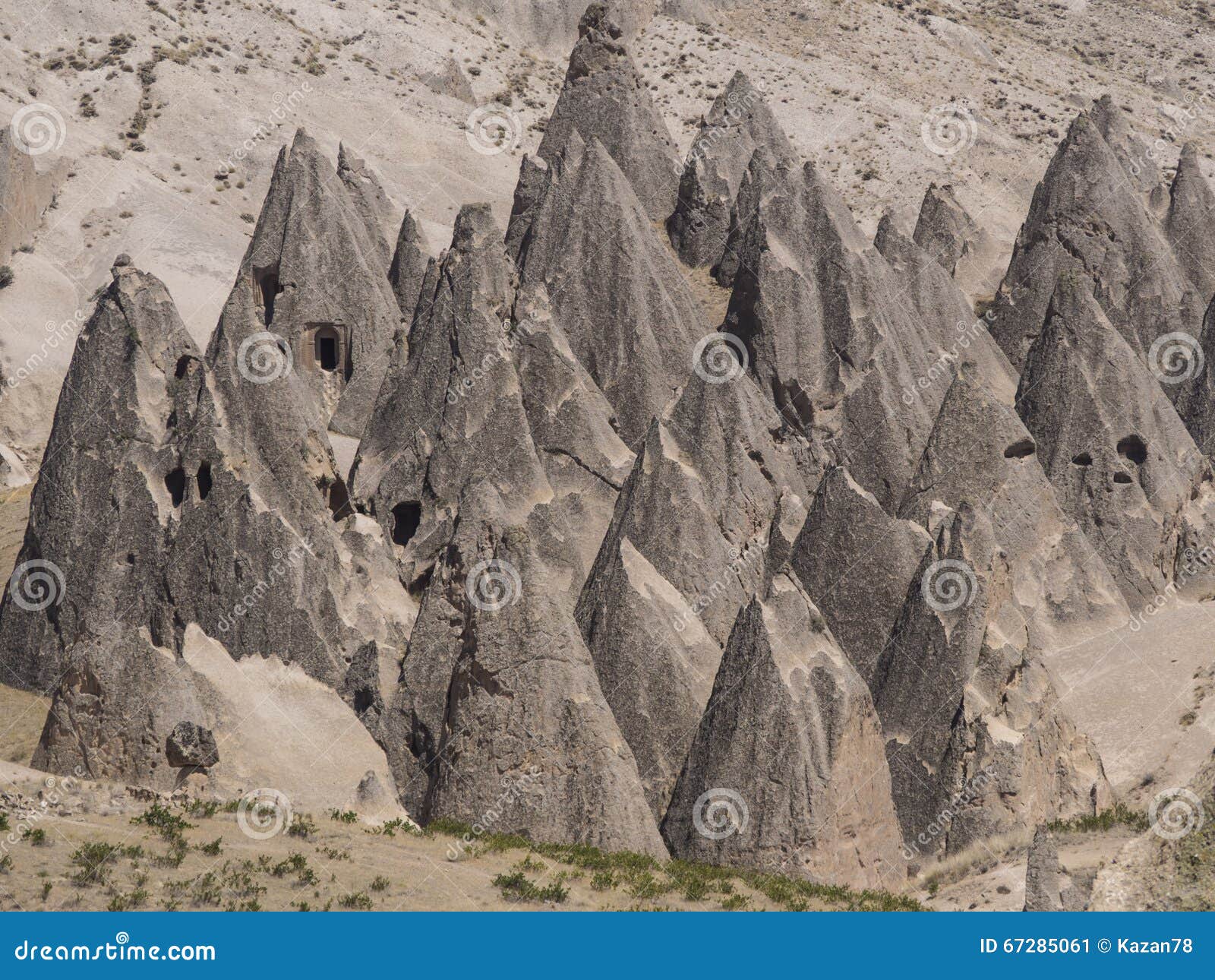 Conical Rock Formations in Cappadocia, Turkey Stock Image - Image of ...