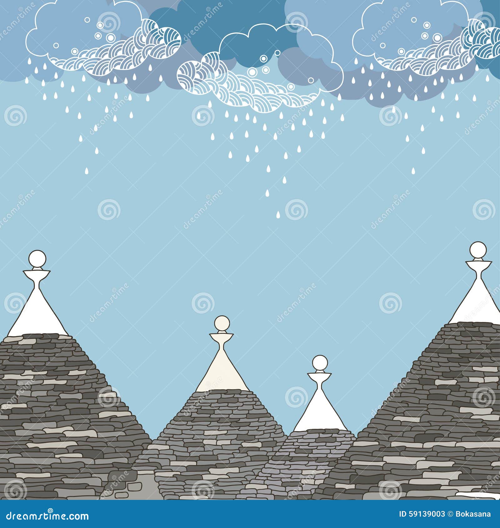 Traditional Trulli House With Conical Roof On The Textured Background ...