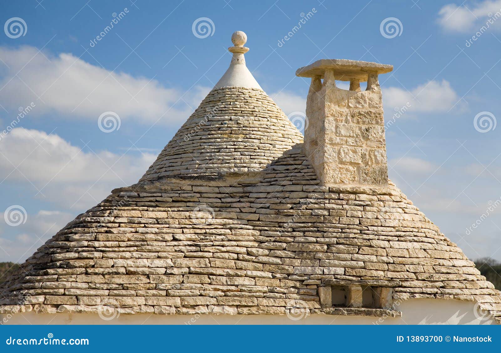 Conical Shaped Roof Of A Trullo Stock Photo - Image of chimney, italian ...