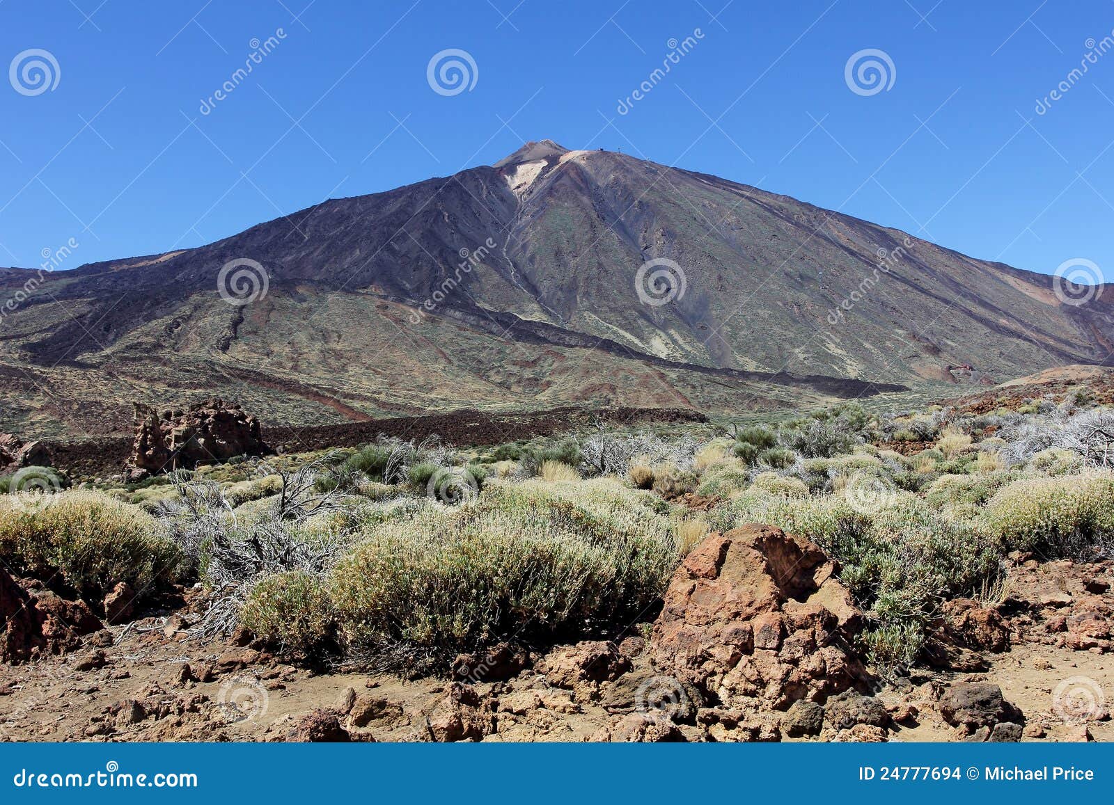 The Conical Volcano Mount Teide Stock Photo - Image of mountain, rocks ...