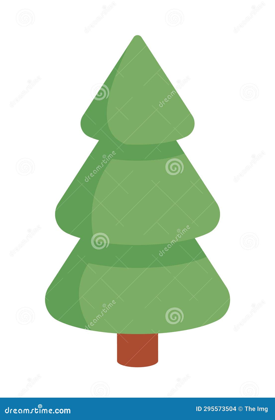 Conifer Fir Tree 2D Cartoon Object Stock Vector - Illustration of ...