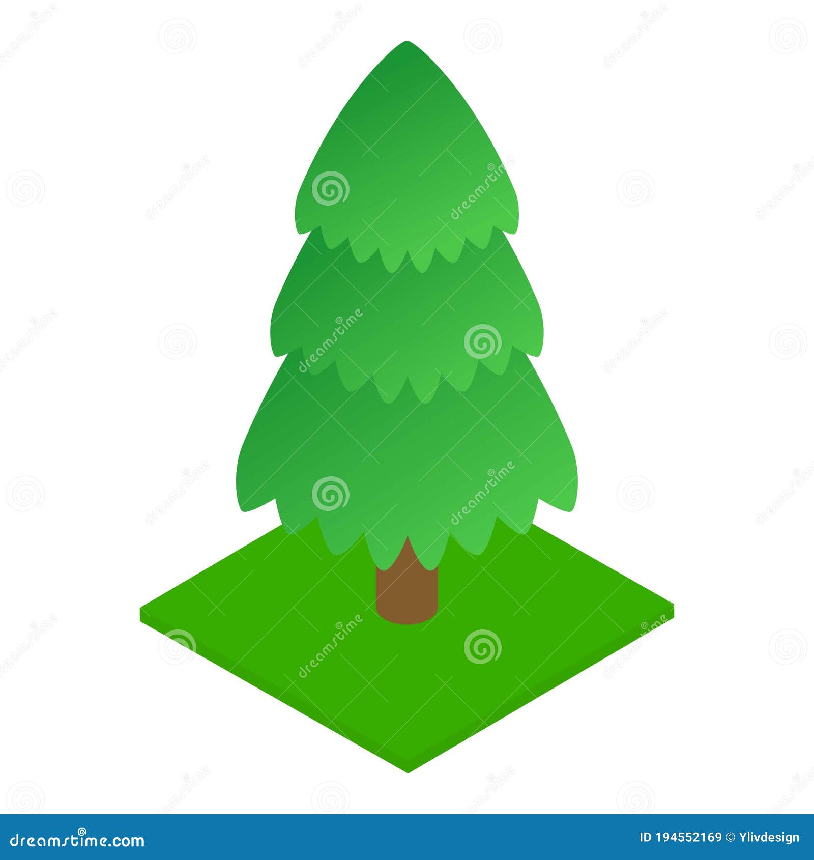 Conifer Tree Icon, Isometric Style Stock Vector - Illustration of icon ...
