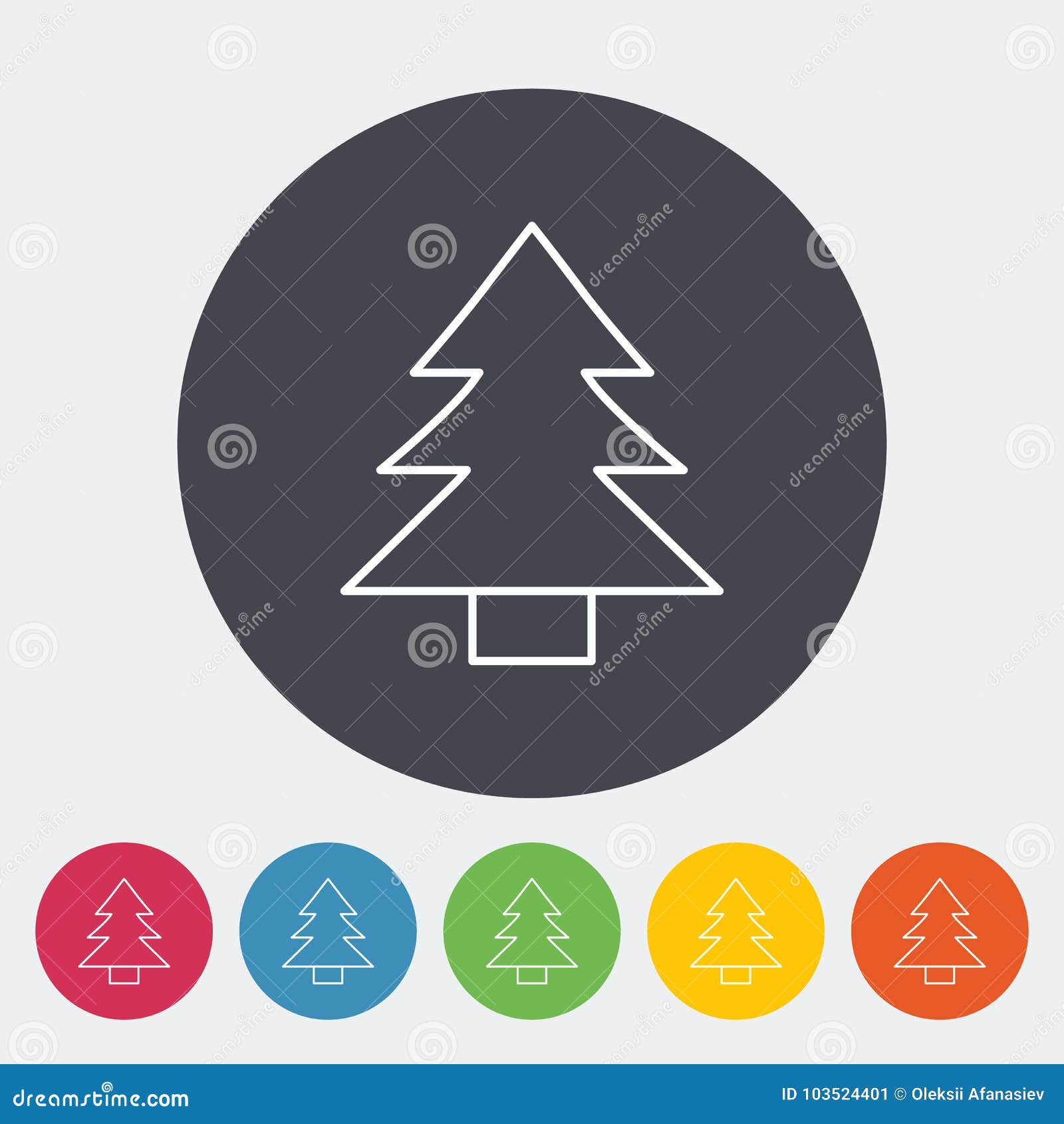 Conifer vector flat icon stock vector. Illustration of pine - 103524401