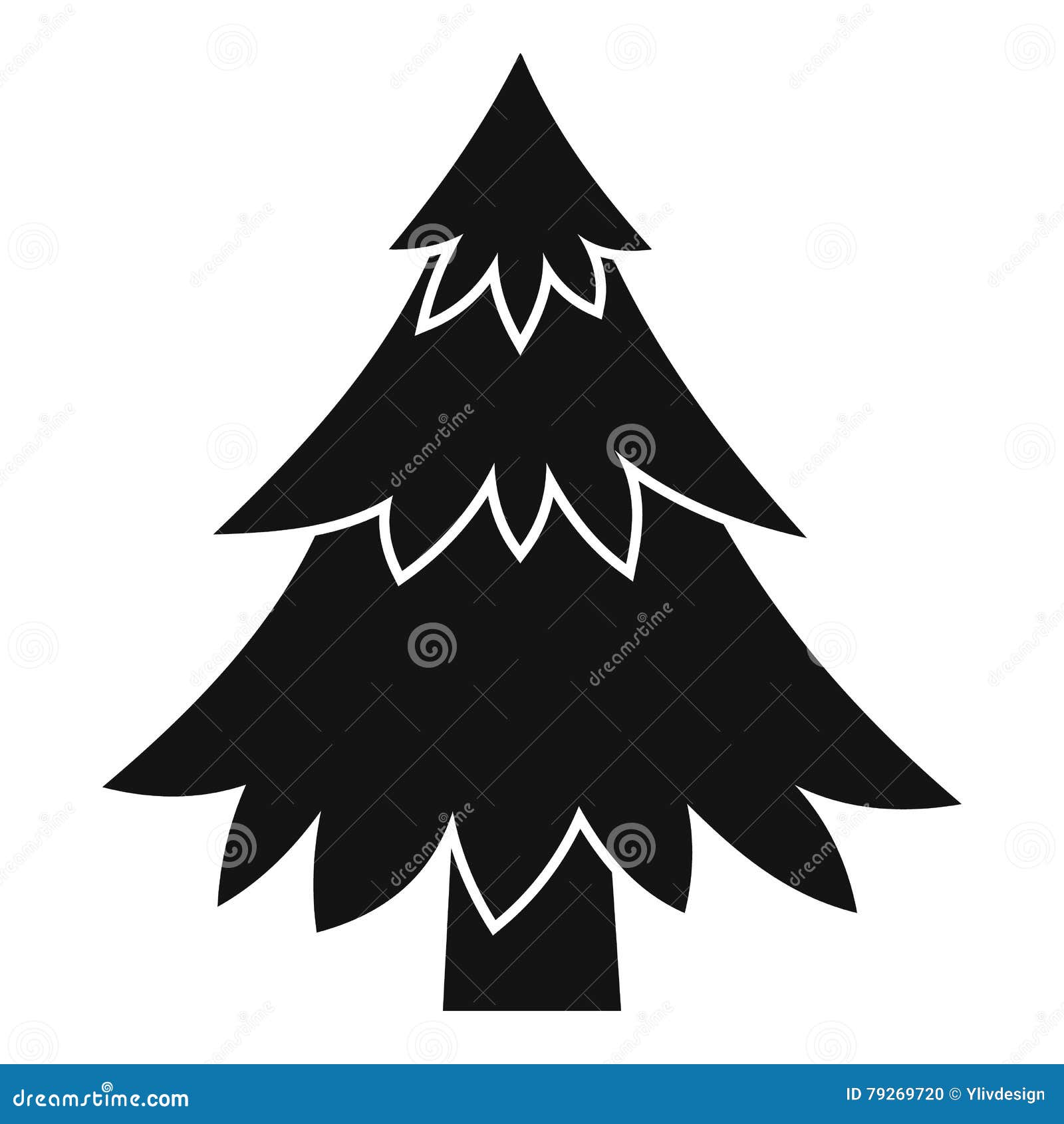 Coniferous Tree Icon, Simple Style Stock Vector - Illustration of ...