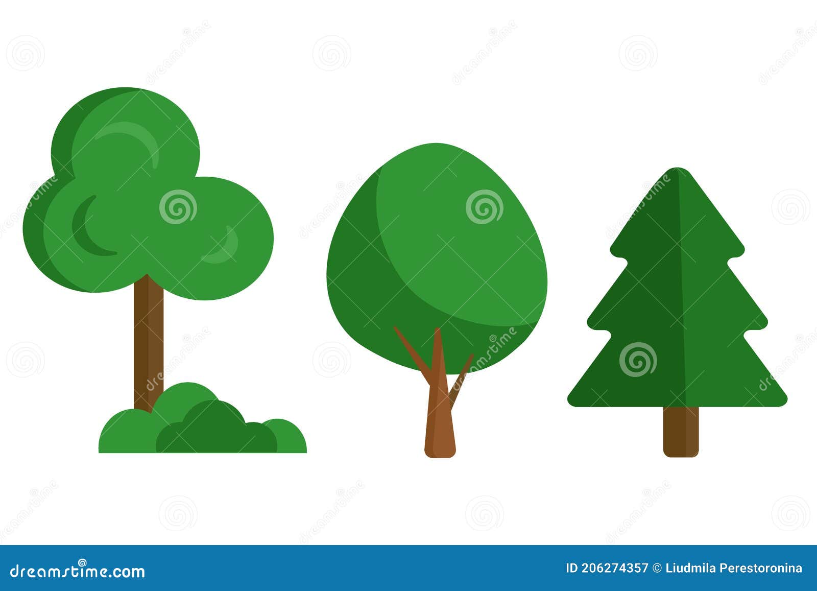 Set of Green Trees Agriculture Stock Vector - Illustration of organic ...