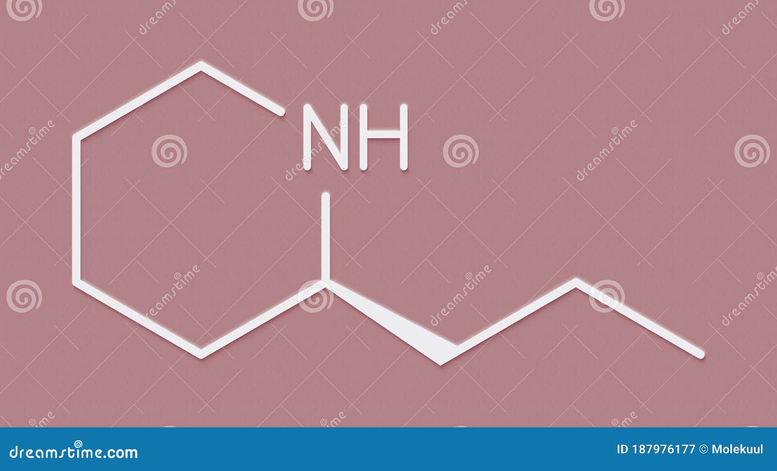 Coniine Herbal Toxin Molecule. Present in Poison Hemlock Conium ...