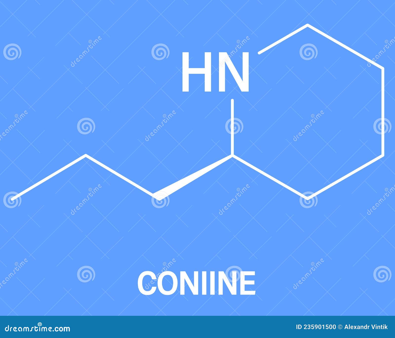 Coniine Herbal Toxin Molecule. Present In Poison Hemlock Conium ...