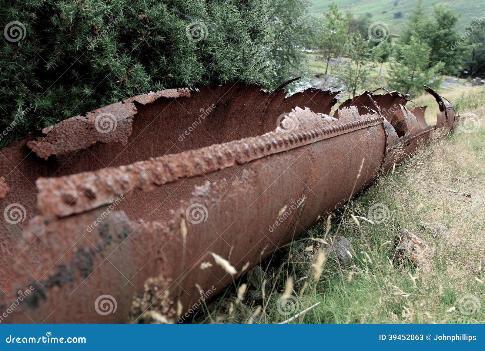 Coniston Quarry Rusty Pipe stock image. Image of walks - 39452063