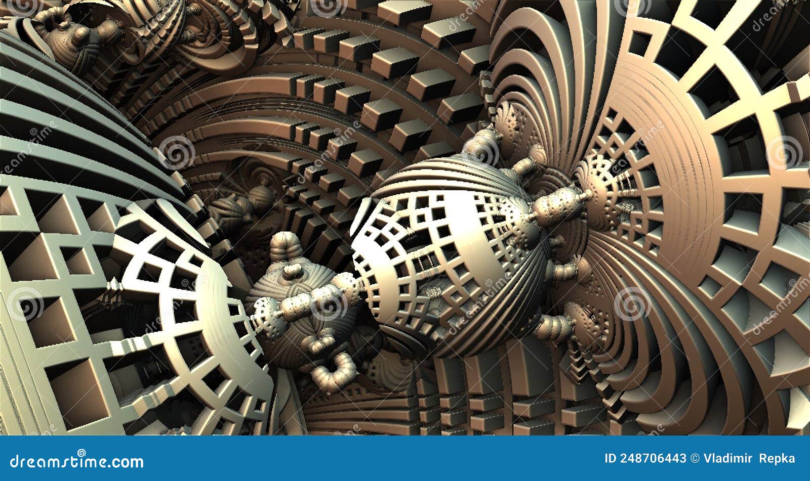 The Conjunction-3D Rendered Abstract Colorful Virtual Scene Stock ...