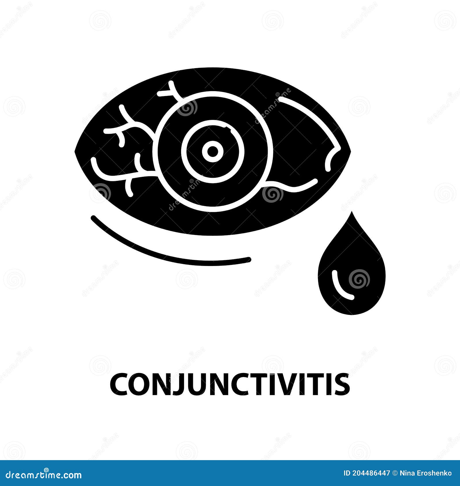 Conjunctivitis Icon, Black Vector Sign with Editable Strokes, Concept ...