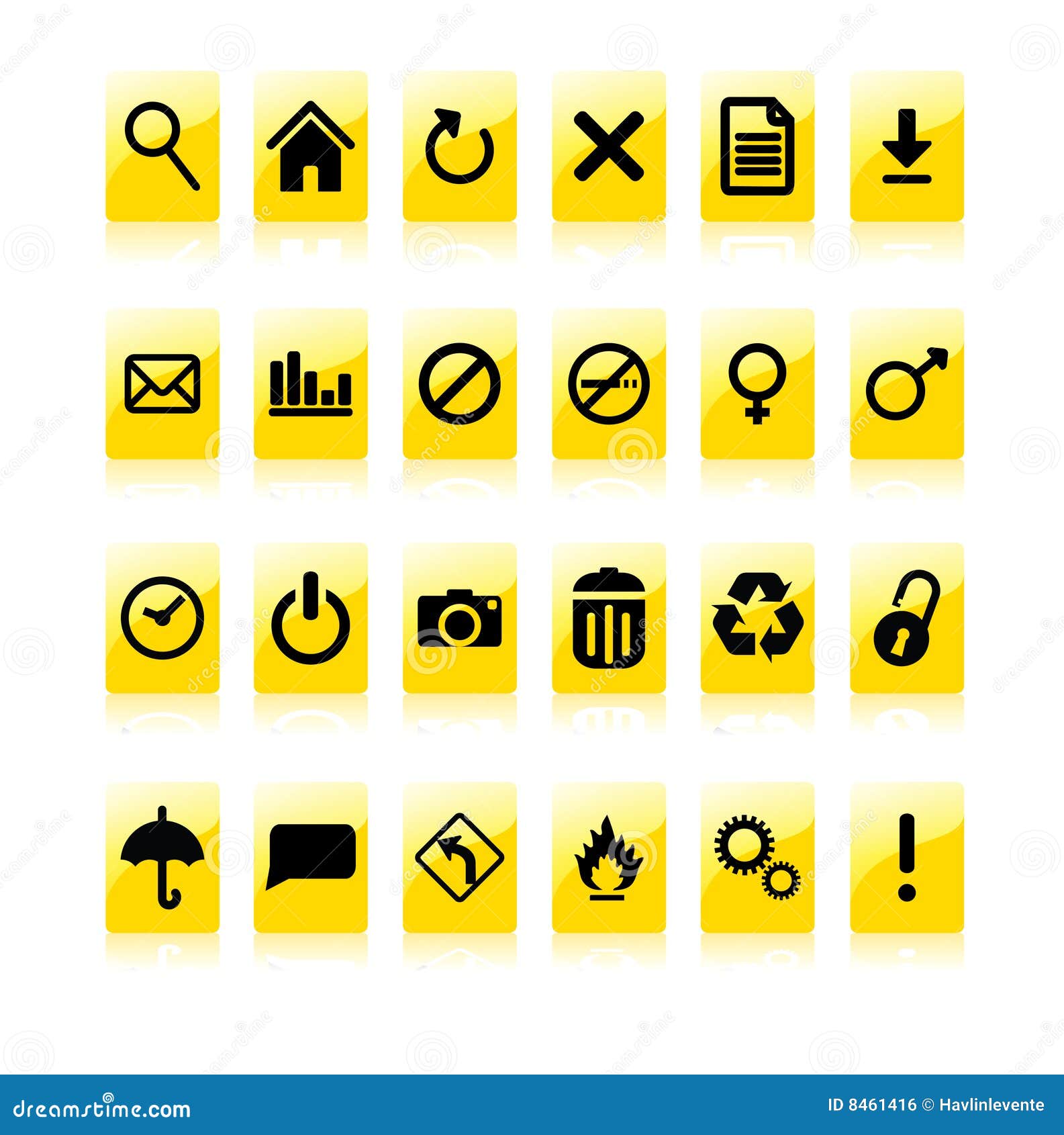 Conjunto Amarillo Del Icono Ilustración del Vector - Ilustración de ...