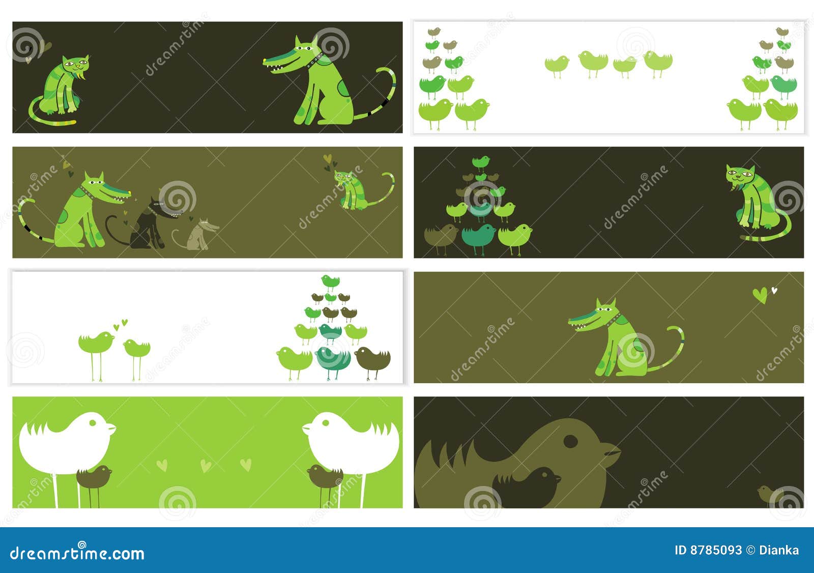 Conjunto Animalista De Banderas Ilustración del Vector - Ilustración de ...