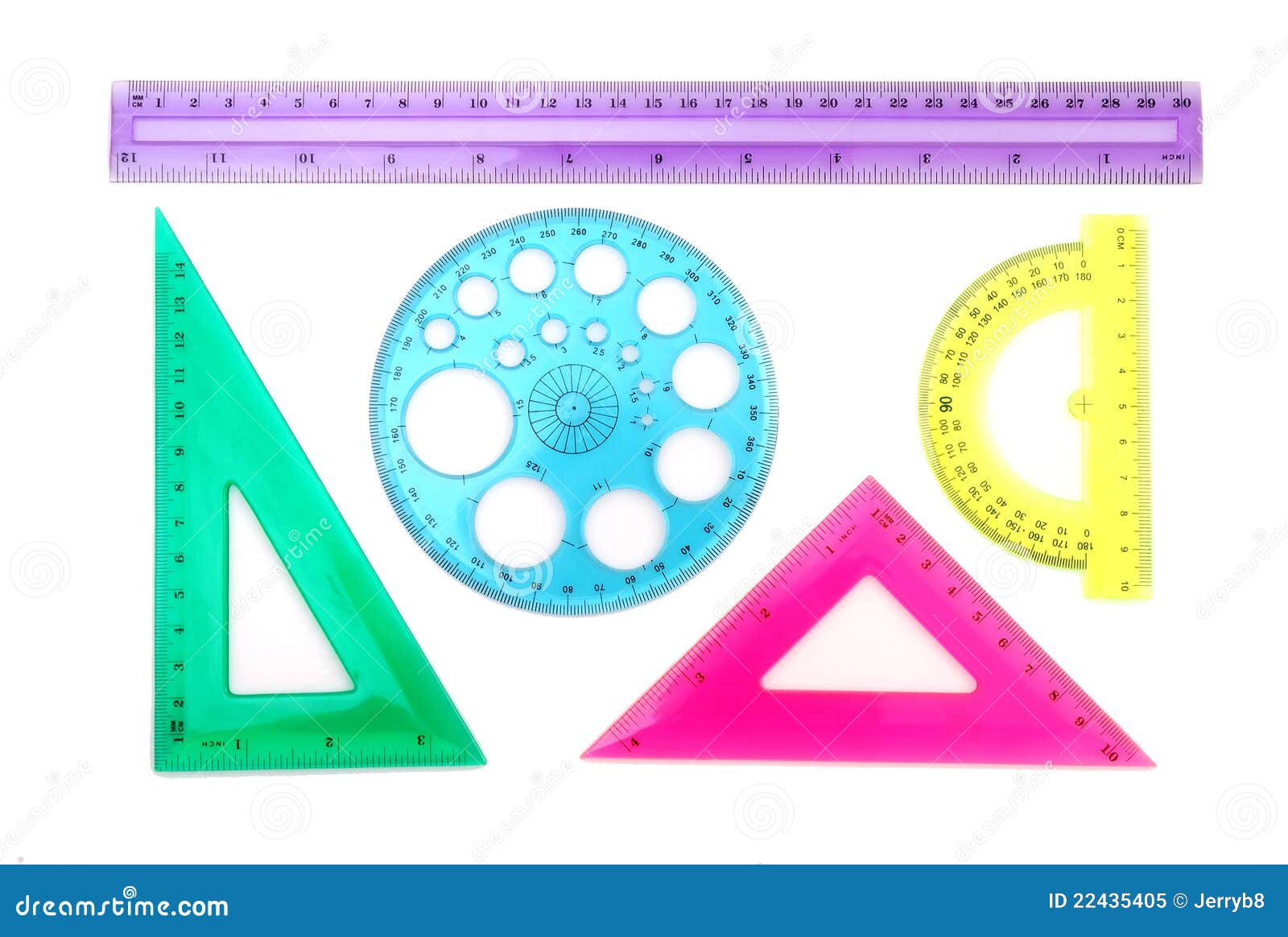 Conjunto Colorido De La Regla Imagen de archivo - Imagen de arquitecto ...