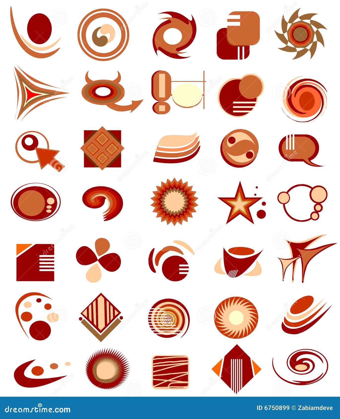 Sistema De 35 Diversos Iconos Del Logotipo Ilustración del Vector ...