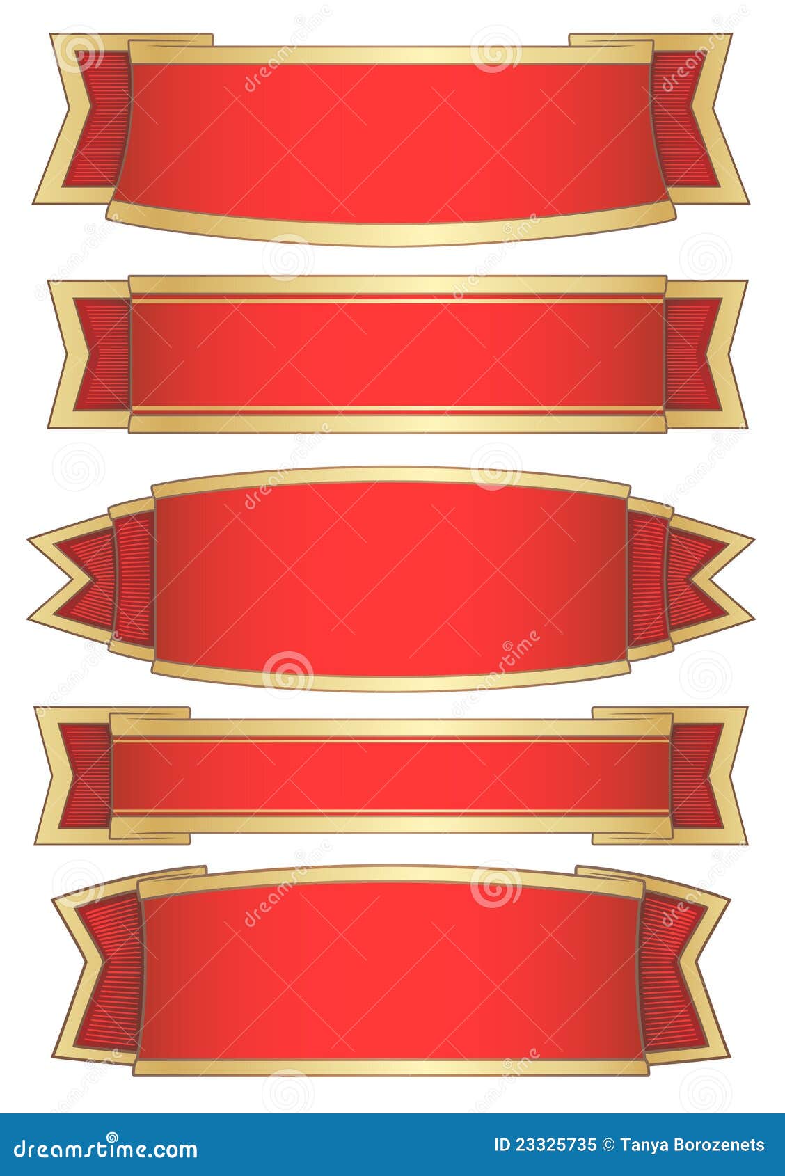 Conjunto De 5 Banderas Rojas Ilustración del Vector - Ilustración de ...
