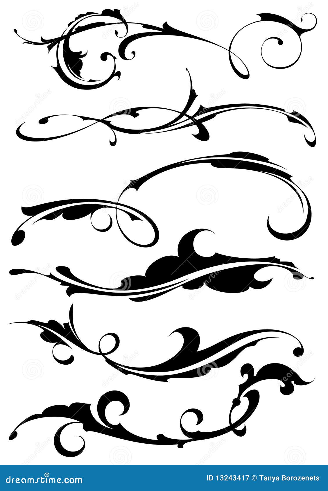 Conjunto De 6 Elementos Del Diseño Ilustración del Vector - Ilustración ...