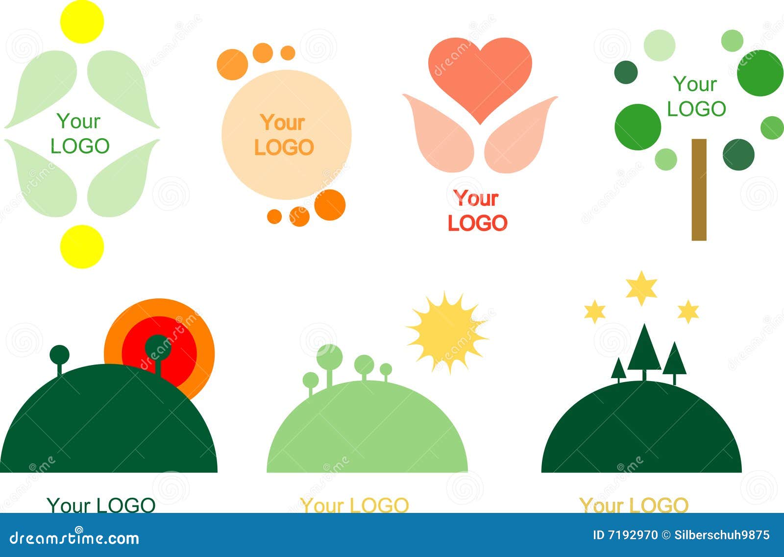 Conjunto De 7 Elementos Del Diseño De La Insignia Ilustración del ...