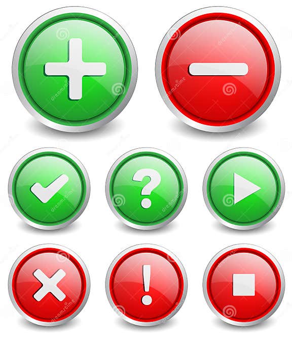 Conjunto De 8 Botones Populares Ilustración del Vector - Ilustración de ...