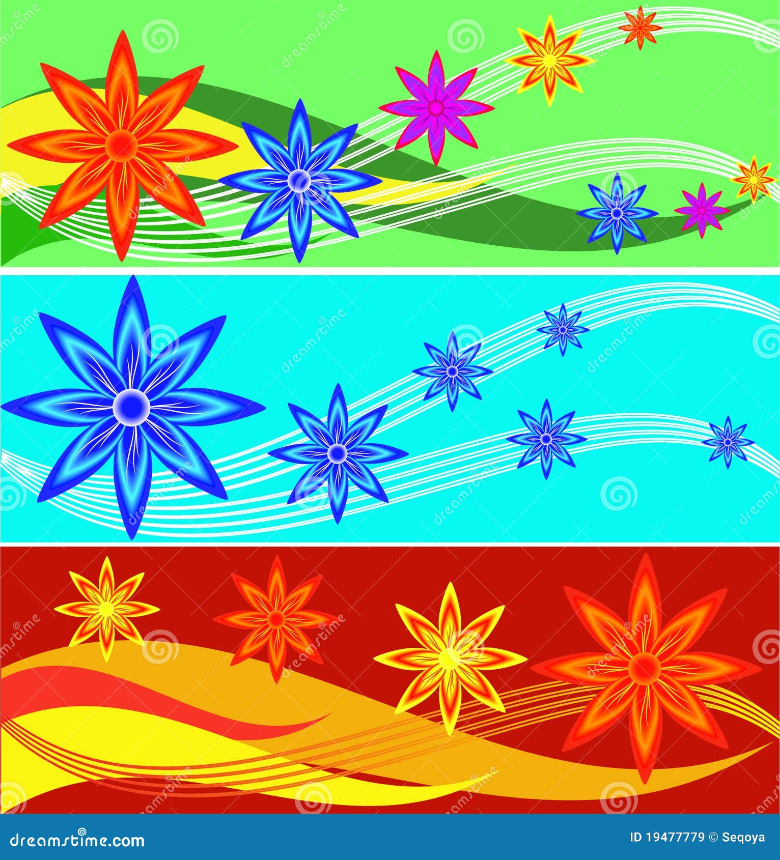 Conjunto De Banderas De Las Flores Ilustración del Vector - Ilustración ...