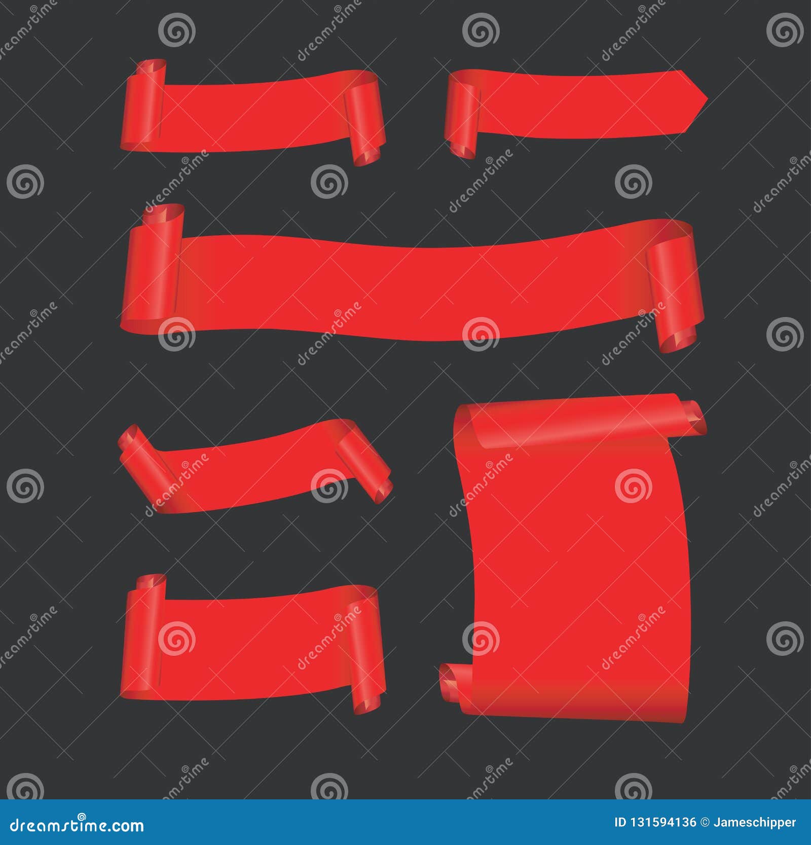 Conjunto de banderas rojas ilustración del vector. Ilustración de ...