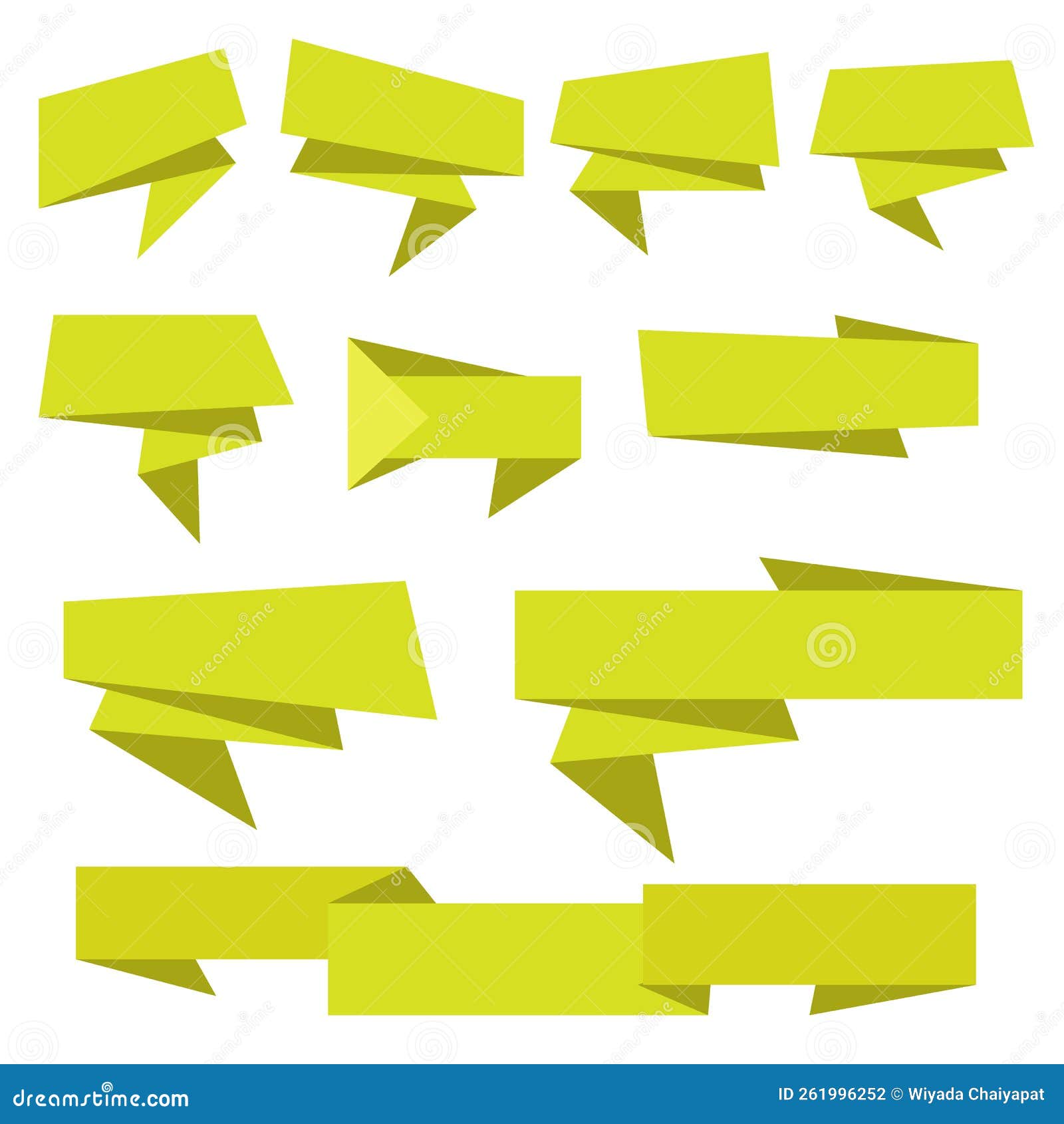 Conjunto De Banners De Papel Amarillo Stock de ilustración ...