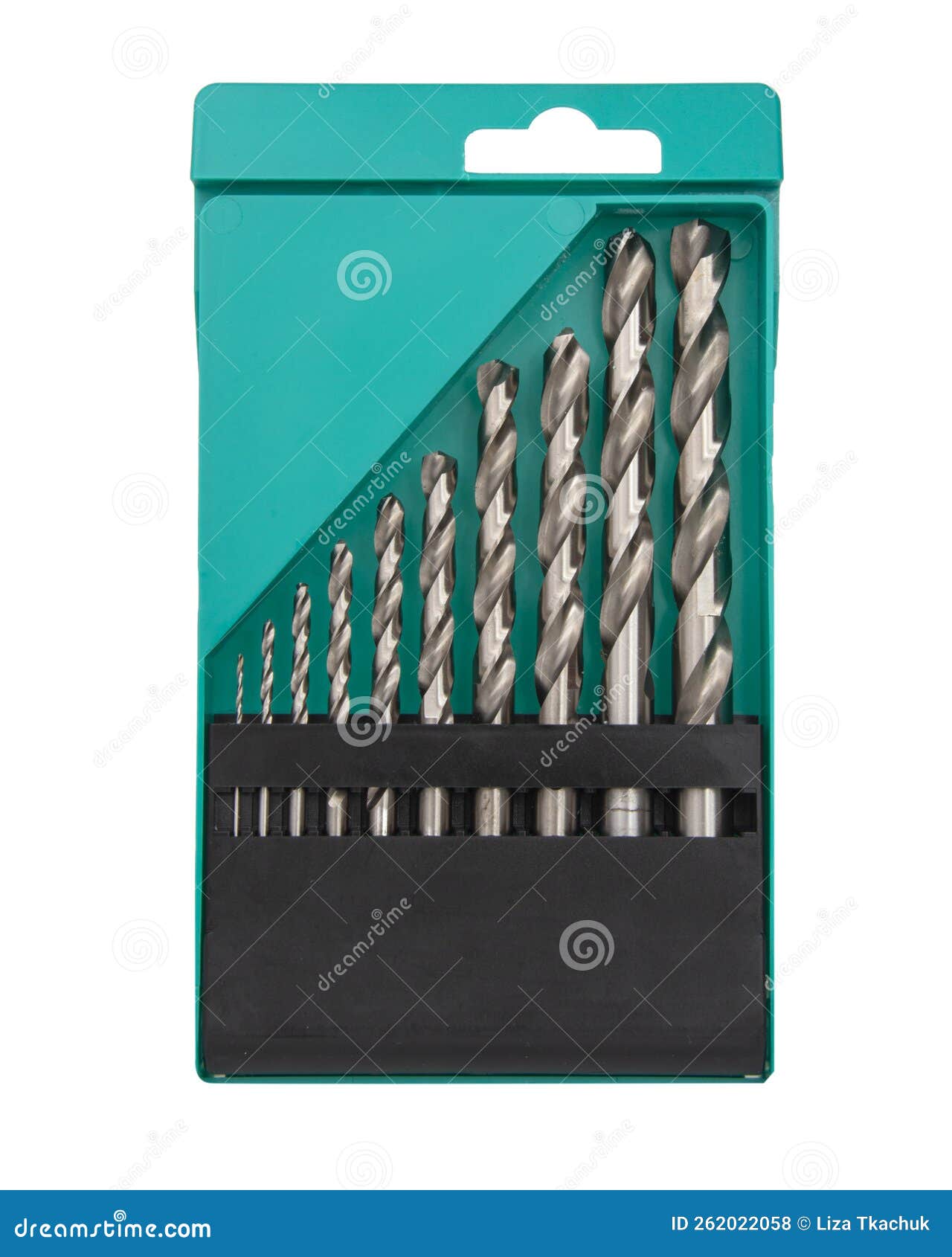 Conjunto De Bits De Taladro En Caja Aislado En Blanco Foto de archivo ...